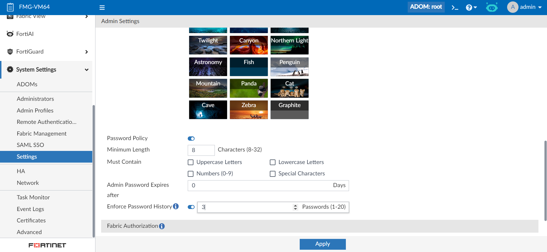 Password history can be enforced for up to 20 passwords | FortiManager 7.6.0 | Fortinet Document ...